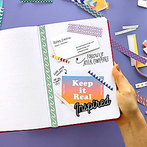 NANYNNU Cute 48 Rolls Washi Tape Set,Foil Gold Thin Decorative Masking Washi Tapes,3MM Wide DIY Paper Tape for DIY Craft Scrapbooking Gift Wrapping Planner