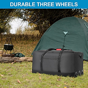 Finnhomy 120L Foldable Rolling Duffel Bag with 3 Wheels, Light Weight Travel Duffel bag with Large Loading Capacity, 32 inch Rolling Duffel bag with Shoulder Strap for Travel Camping Sports