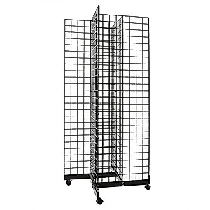 Only Garment Racks #1946B(1) + #1900B(4) + #1904B(12) Black 4-Way Grid Tower Display