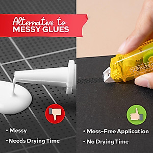 Mini Japan Dots Adhesive Roller .20-Inx197-In (985” Total) 8-Pack, Yellow Scrapbook Adhesive Tape Glue Roller Runner, Photo Tape- Scrapbooking-XFasten