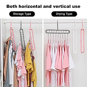 HEYHOUSE Closet Organizers and Storage,College Dorm Room Essentials,Pack of 6 Multifunctional Closet Organizer Magic Space Saving Hangers with 9 Holes Closet Storage Organization for Wardrobe Closet