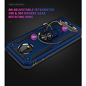 Moto Z4 Case,Moto Z4 Play Case, [ Military Grade ] 15ft. Drop Tested Protective Case with Magnetic Car Mount Ring Holder Stand Cover for Moto Z4/Z4 Play - Blue