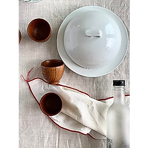 cozymomdeco Asian Traditional Handmade OTTCHIL Wood Sake Soju Cup Gift Box Set Natural Solid Wooden Shot Glass-ware Small Wooden Mug 4Pcs (Paper Box)