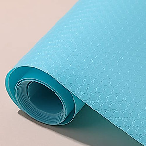 Shelf Liner, Drawer Liners for Kitchen,Non Adhesive Water Resistant, Strong Grip,Easy Clean and Trim, Smooth Surface Liners for Kitchen Cabinets, Shelves, Pantry (Blue, 11.8 inches x 59 inches)