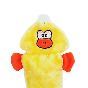 ZippyPaws Jigglerz - Dog Squeaky Toys to Keep Them Busy, Funny Food Plush for Small, Medium, & Large Dogs, Cute Stuffed Puppy Toy, Pet Product, Gift for All Breeds, Interactive Squeaker - Duck