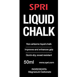 SPRI Liquid Chalk 50ml Bottle - Works as Gym Chalk, Lifting Chalk, Rock Climbing Chalk, Weightlifting Chalk - Dries Instantly, Use Alone or with Powdered Chalk Ball or Bag
