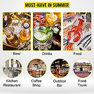 VEVOR 110V Commercial ice Maker Machine 155LBS/24H with 39LBS Bin and Electric Water Drain Pump, Stainless Steel Ice Machine, Auto Operation, Include Water Filter 2 Scoops and Connection Hose