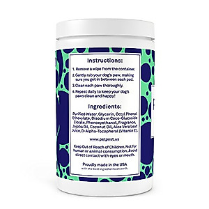 Petpost | Paw Wipes for Dogs - Nourishing, Revitalizing Dog Paw Cleaner with Coconut Oil, Jojoba Oil, and Aloe - 70 Ultra Soft Cotton Pads (Cherry Blossom) 