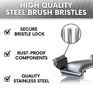Grill Daddy GL13186C Grand Platinum Steam Grill Brush, 20", Gray