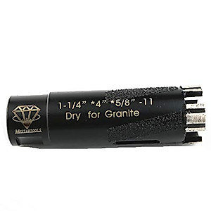 Mostartools 1-1/4 Inch Dry Diamond Core Drill Bit for Granite,Engineered Stone,Quartz with 5/8"-11 Thread 1 1/4 Masonry Drill Bits