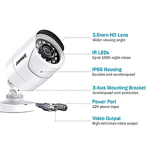 ANNKE 4 Packed 2.0MP 1080P 1920TVL Wired Security Camera Kits, HD TVI Add-on Outdoor CCTV Cameras, IR Night Vision, Weatherproof Housing, Home Surveillance Security Bullet Cam