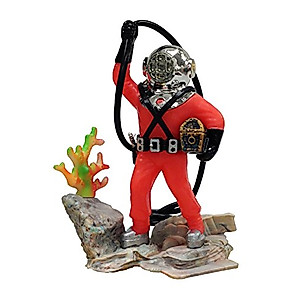 Penn-Plax 50 Aerating Action Bubbler Ornament, Diver with Hose | Color May Vary | Small (050)