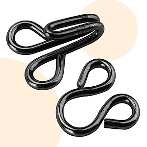 KACOLA 60 Set Sewing Hook and Eye Latch for Clothing, Bra Hooks Replacement, Large Hooks and Eyes Clasps for Clothing, Sewing DIY Craft, 3 Sizes 23/17/12.5mm, Black and Silver