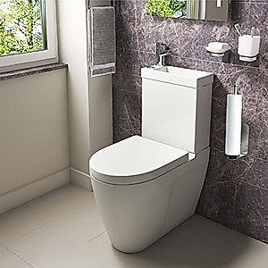 Paper Towel Holder Under Cabinet with Damping Effect, Brushed Nickel Single Hand Operable Self-Adhesive or Drilled Under Counter Paper Towel Holder Wall Mount for Kitchen Bathroom - Silver