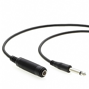 InstallerParts 10Ft 1/4" Mono Male to Female Audio Extension Cable - Guitar Cable Compatible with Amplifiers, Instruments, and Microphones