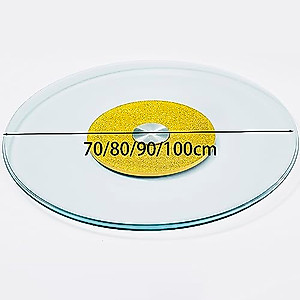 BBAUER Glass Lazy Susan Turntable, Swivel Glass with Base, with Aluminum Alloy Bearing, Smooth Swivel, for Kitchen Dining, Parties, Wedding
