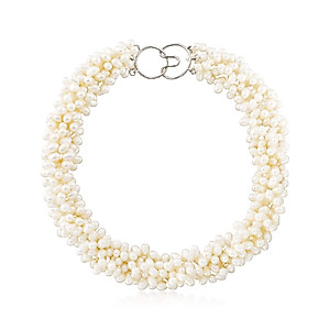 Ross-Simons 5-6mm Cultured Pearl Torsade Necklace With Sterling Silver. 18 inches