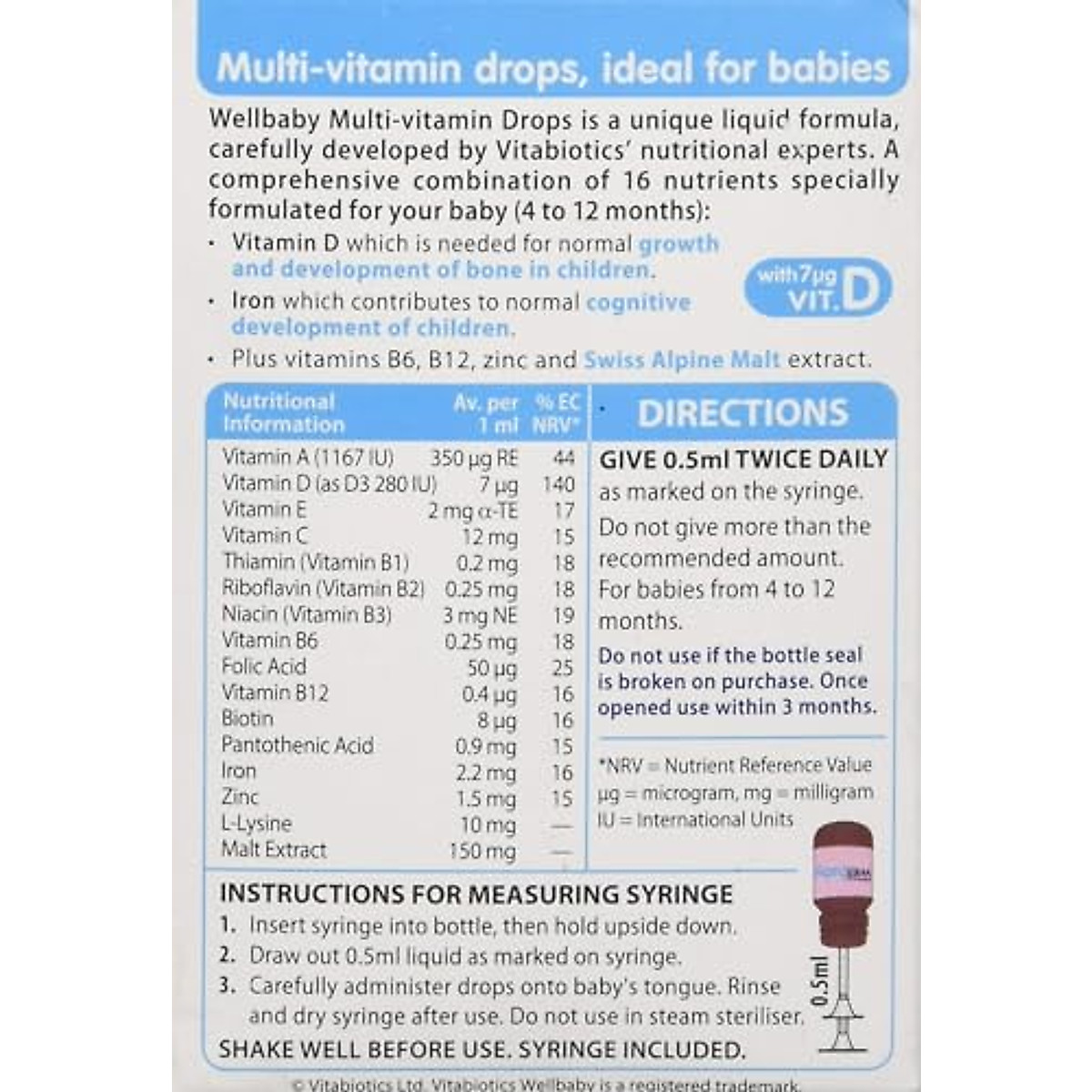 Vitabiotics Wellkid Baby Drops (30ml)