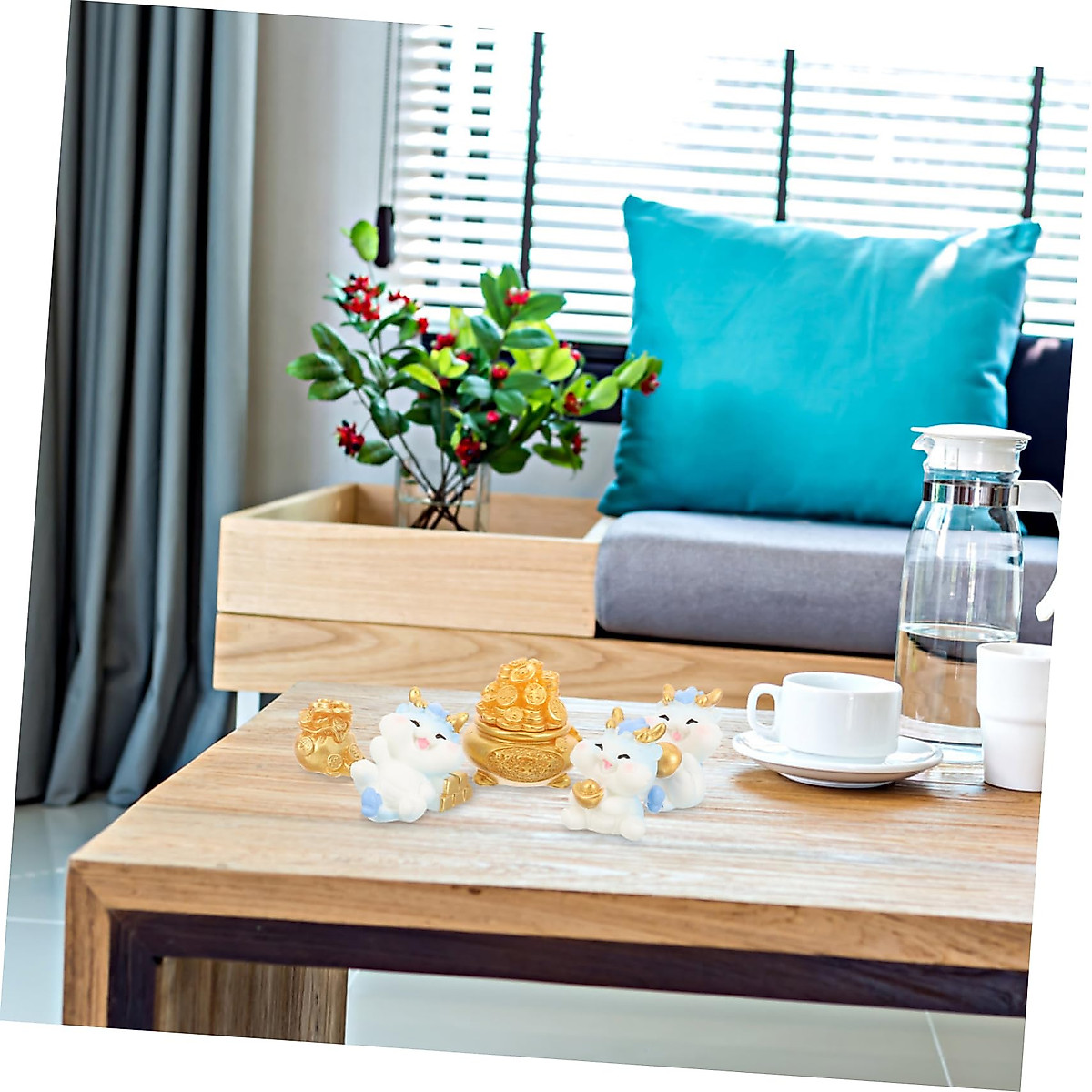 Luxshiny 6 Pcs Mini Animal Figurine Resin Dragon Mascot Doll Adorable Dragon Decor Desktop Dragon Decor