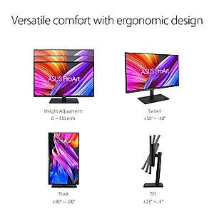 ASUS ProArt Display 31.5” 1440P Monitor (PA328QV) – IPS, QHD (2560 x 1440), 100% sRGB, 100% Rec.709, Color Accuracy ΔE < 2, Calman Verified, DisplayPort, HDMI, USB Hub, Height Adjustable (Renewed)