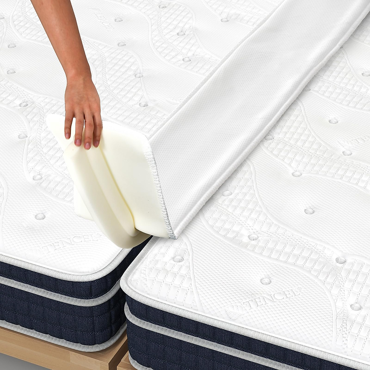 GOFLAME 9” Wide Bed Bridge Twin to King Converter Kit, Mattress Connector Kit with Adjustable Strap, Split King Gap Filler, Non-Slip Twin Beds Connector for Guests Stayovers, Easy Combine