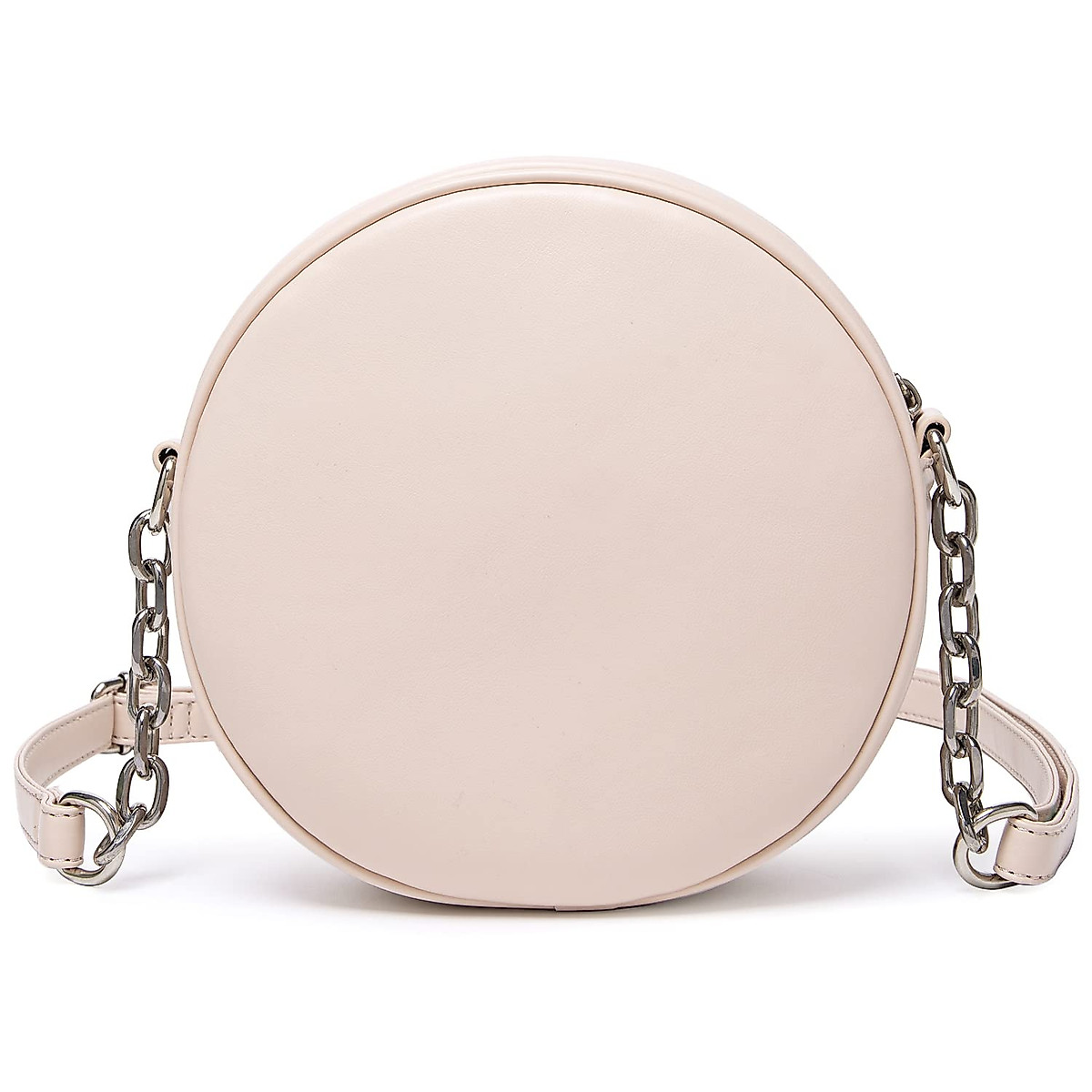 Stylish Cute Round Bag for women,Faux Leather Quilted Small Pink Crossbody Purse,Fashion Lightweight Cell Phone Summer Bag with Chain Strap