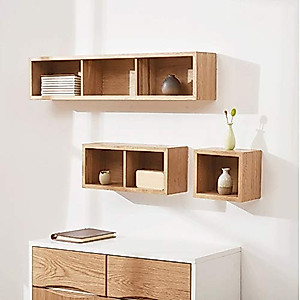 LLRYN Wooden Wall Shelf Floating Shelf for Lobby/Counter/Study/Living Room/Bathroom, Minimalist Style (Size : Single Style)