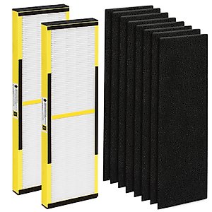 FLT4825 Filter B True HEPA Replacement Compatible with Air Purifier Models AC4825 AC4300 AC4800 AC4850PT AC4900CA AC4820 AP2200CA with 8 Activated Carbon Pre-Filters Yellow