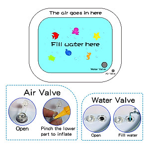 SUNSHINE-MALL Baby Play Water mat, Tummy Baby Toys with BB Call, Fun Early Development Activity Play Center for Newborn (100 x 80 cm), Blue