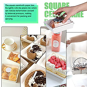 Cmkura 50 Pack 5" White Square Disposable Paper Charcuterie Boxes Food Containers Bakery Boxes for Cake, Cookies, Sandwich