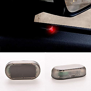 Paddsun 2pcs Solar Powered Car Alarm System,Vehicle LED Light Anti-Theft Flash Blinking Lamp,LED Flashing Security Light, Blue+Red