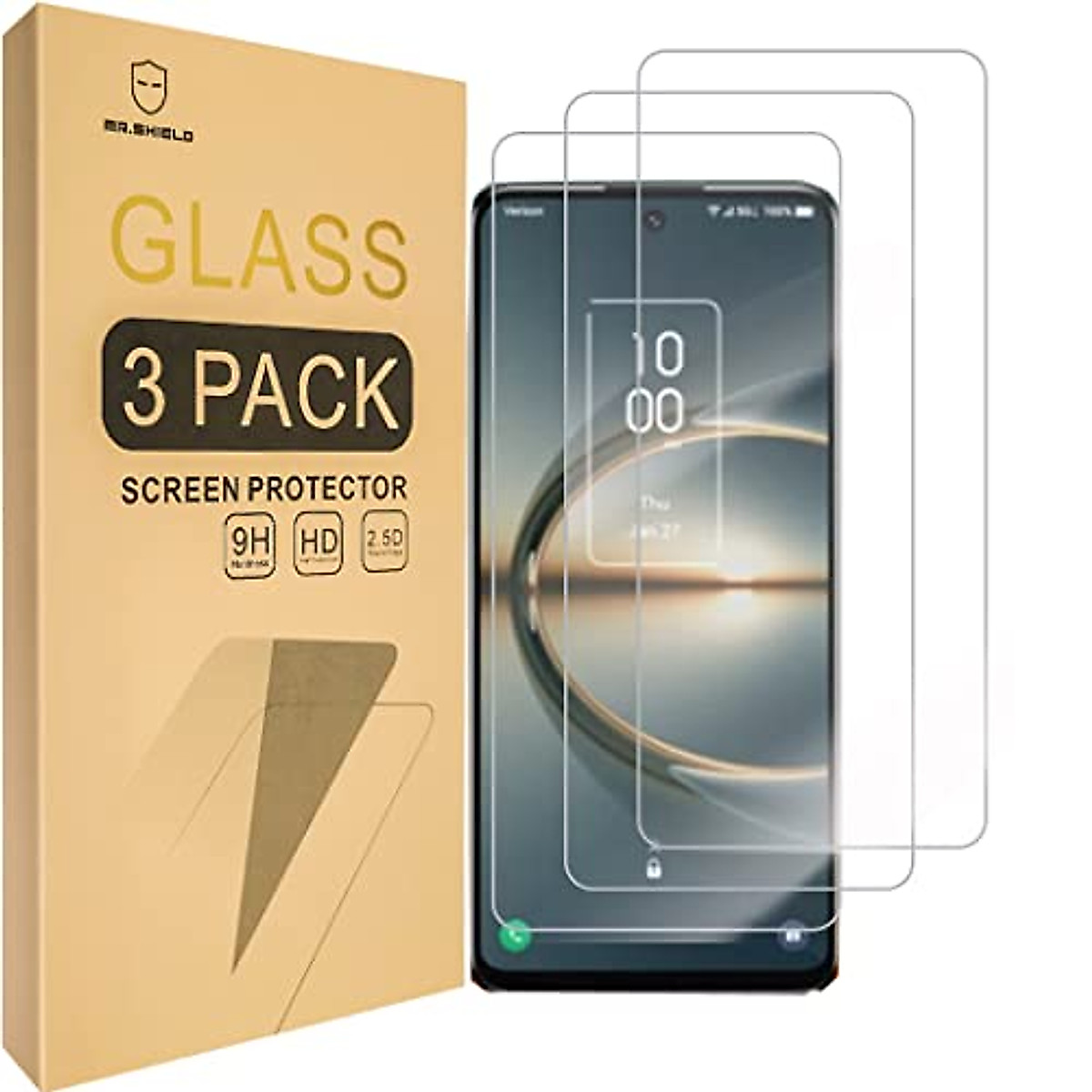 Mr.Shield [3-Pack] Designed For TCL 30V 5G / TCL 30 V 5G [Tempered Glass] [Japan Glass with 9H Hardness] Screen Protector with Lifetime Replacement