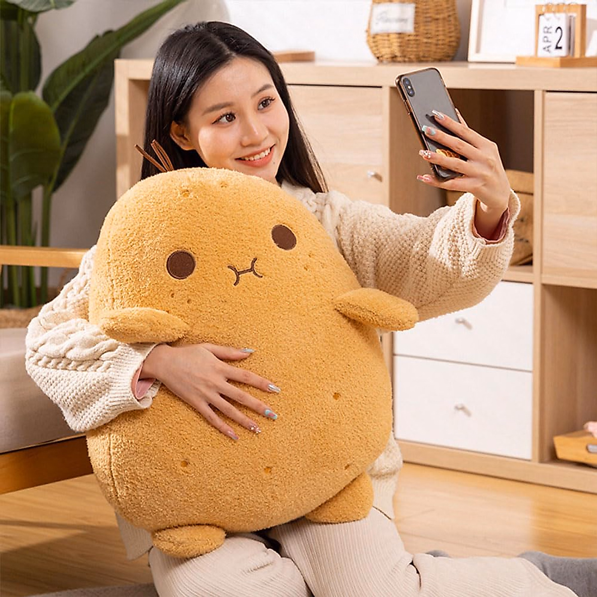 INSTITIZER Cute Potato Stuffed Animal,5.9 Inch Potato Pillow Plush Toy,Soft Stuffed Food Potato Plushie Pillow Toys Doll Decorative Throw Pillows for Kids Boys Girls Birthday Xmas Gift, Yellow