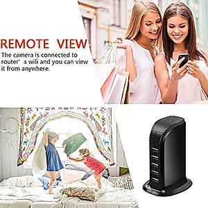 isekurity Hidden Spy Camera, Upgraded HD 1080P WiFi USB Charger Spy Camera 5 Port Plug Wireless Mini Hidden Camera Spy Camera for Home Surveillance with Motion Detection Remote View No Audio