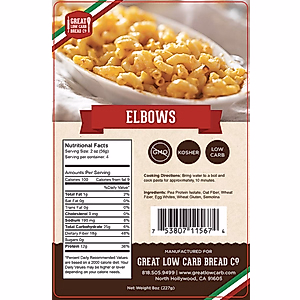 4 Pack Assortment Low Carb Pasta, Fettuccine, Rotini, Penne, and Elbows, Great Low Carb Bread Company