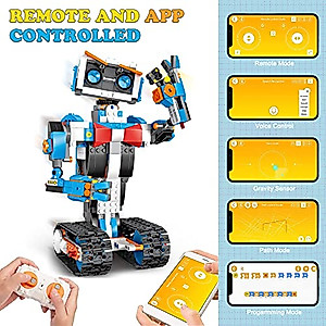 OKK Robot Building Toys for Boys, STEM Projects for Kids Ages 8-12, Remote & APP Controlled Engineering Learning Educational Coding DIY Building Kit Rechargeable Robot Toy Gifts for Girls (635 Pieces)