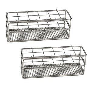 Test Tube Rack, 2pcs of 12 Holes Stainless Steel Test Tube Racks, Suitable for Tubes of Dia.≤21mm, Wire Constructed Test Tube Holder, for Classroom, Lab, TTRS12A2