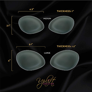Uplift Secret Silicone Bra Inserts - Clear Gel Push Up Breast Pads - Bra Padding Bust Enhancer