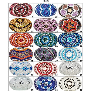 DEMMEX (16 Colors) 2020-3 Big Globes Magnificent Handmade Turkish Moroccan Mosaic Tiffany Table Desk Bedside Lamp Lampshade Night Accent Mood Light for North American Use, 31" Height (Customizable)