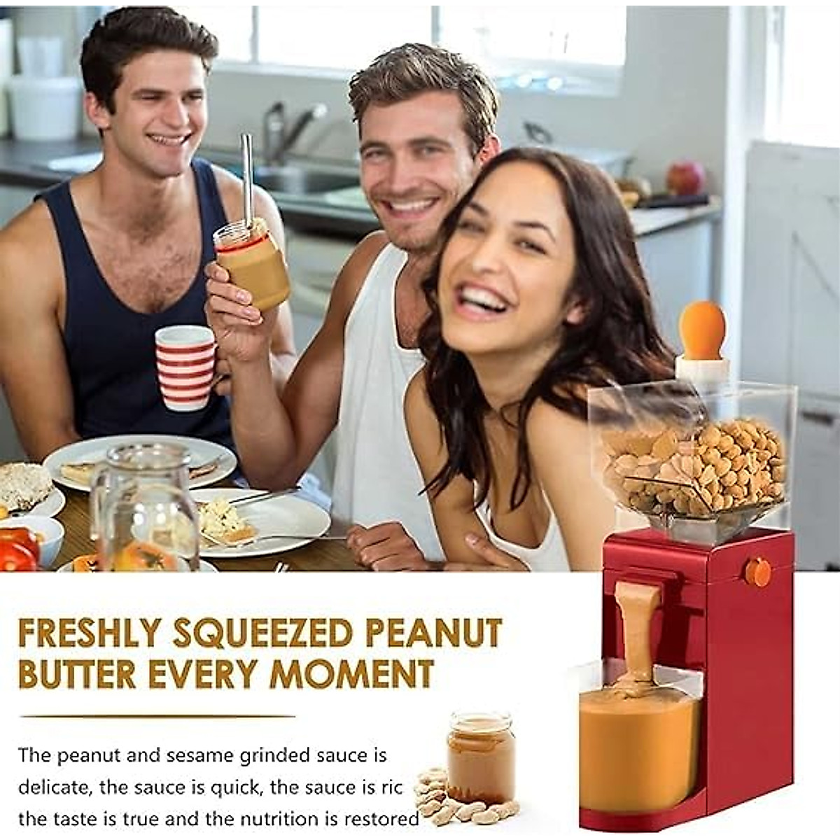 Peanut Butter Maker Nut Grinder, Small Cooking Machine, Home 110V/220V 120W Kitchen Butter Machine