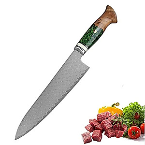 CULITECH Chef Knife, 8 inches Damascus Knife for Kitchen use, Household Stainless Knife for Daily Cooking
