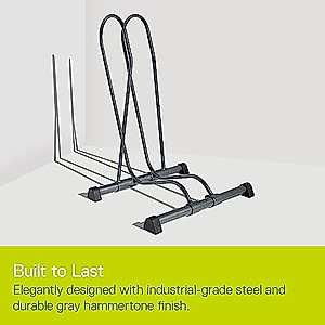 Single Bike Stand Floor by Delta Cycle (2-Pack) - Tool-Free Adjustable Bike Racks for Mountain, Fat Tire, Road Bikes, Freestanding Bicycle Rack for Garage Parking
