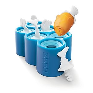 Zoku Fish Pop Molds, 6 Different Easy-release Silicone Popsicle Molds in One Tray, Unique Sea-creature Designs, BPA-free