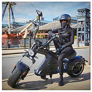 eAhora DOT Approved M8 Electric Motorcycle for Adults, 37MPH 2000W Motor 60V 30Ah Lithium Battery 40 Miles Range, Vacuum Tires Full Suspension Dual Hydraulic Brakes, 1-2 Persons Street Legal Bike