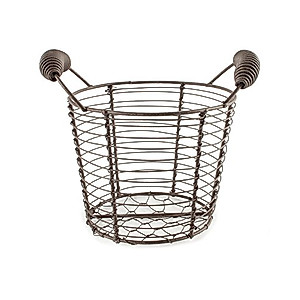 Blossom Bucket 131-36411 Round Tall Mesh Basket with Two Handles, 5-1/2 X 6"