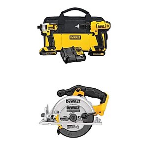 DEWALT DCK240C2 20v Lithium Drill Driver/Impact Combo Kit (1.3Ah) with 20V MAX Circular Saw