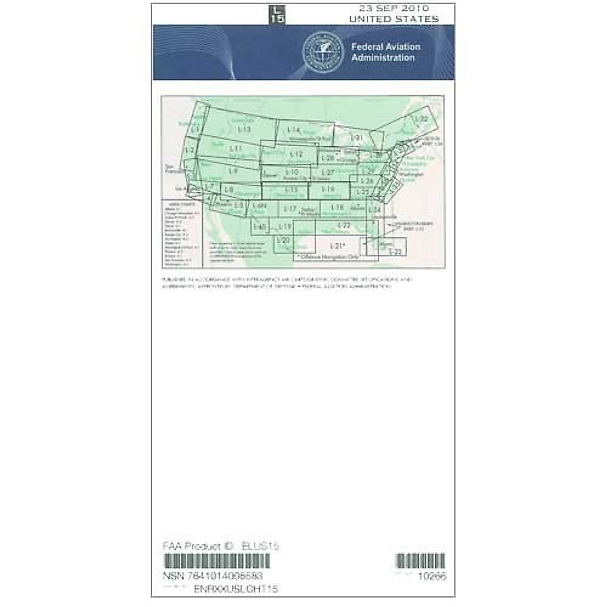 FAA Chart: Enroute Low Altitude L15/16 ELUS15 (Current Edition)