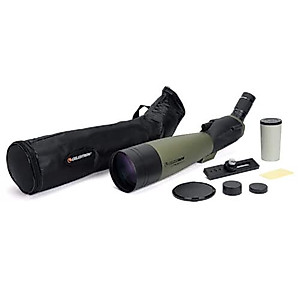 Celestron – Ultima 100 Angled Spotting Scope – 22-66x Zoom Eyepiece – Multi-coated Optics for Bird Watching, Wildlife, Scenery and Hunting – Waterproof & Fogproof– includes Soft Carrying Case