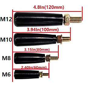 DONGYANG Ind. Co., Revolving Handle M12 * P 1.75mm, L- 4.72" Knob Grip, Metric Thread, Swivel Handwheel with Fixing Nut, Made, Korea