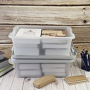 Inhouse 2 Packs Plastic Storage Box with Lids, 14 Quart Latching Bin